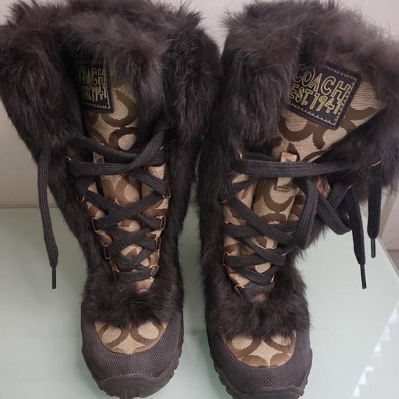 Coach | Shoes | Coach Fur Boots | Poshmark